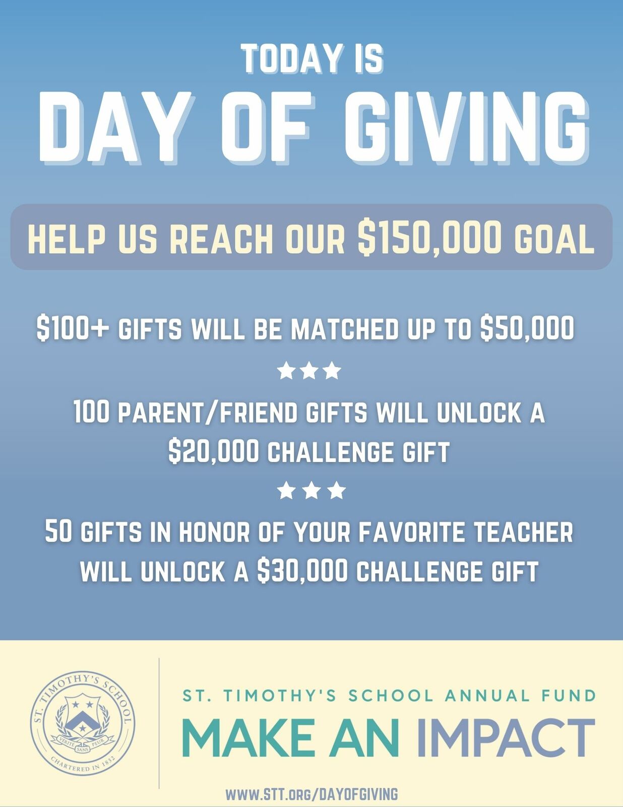 St. Timothy's School Day of Giving 2024 · GiveCampus