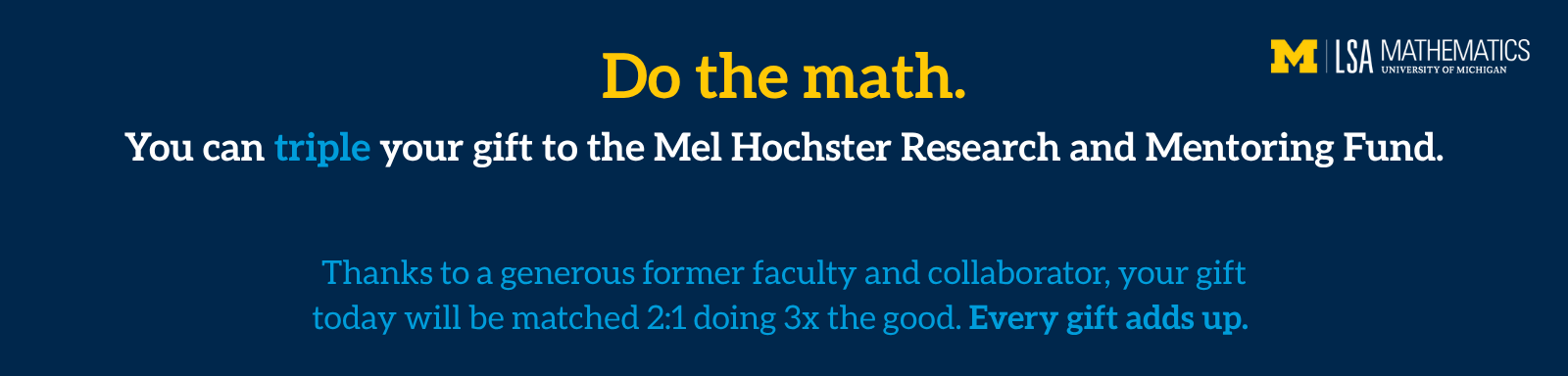 Help Celebrate Mel Hochster's Birthday! · GiveCampus
