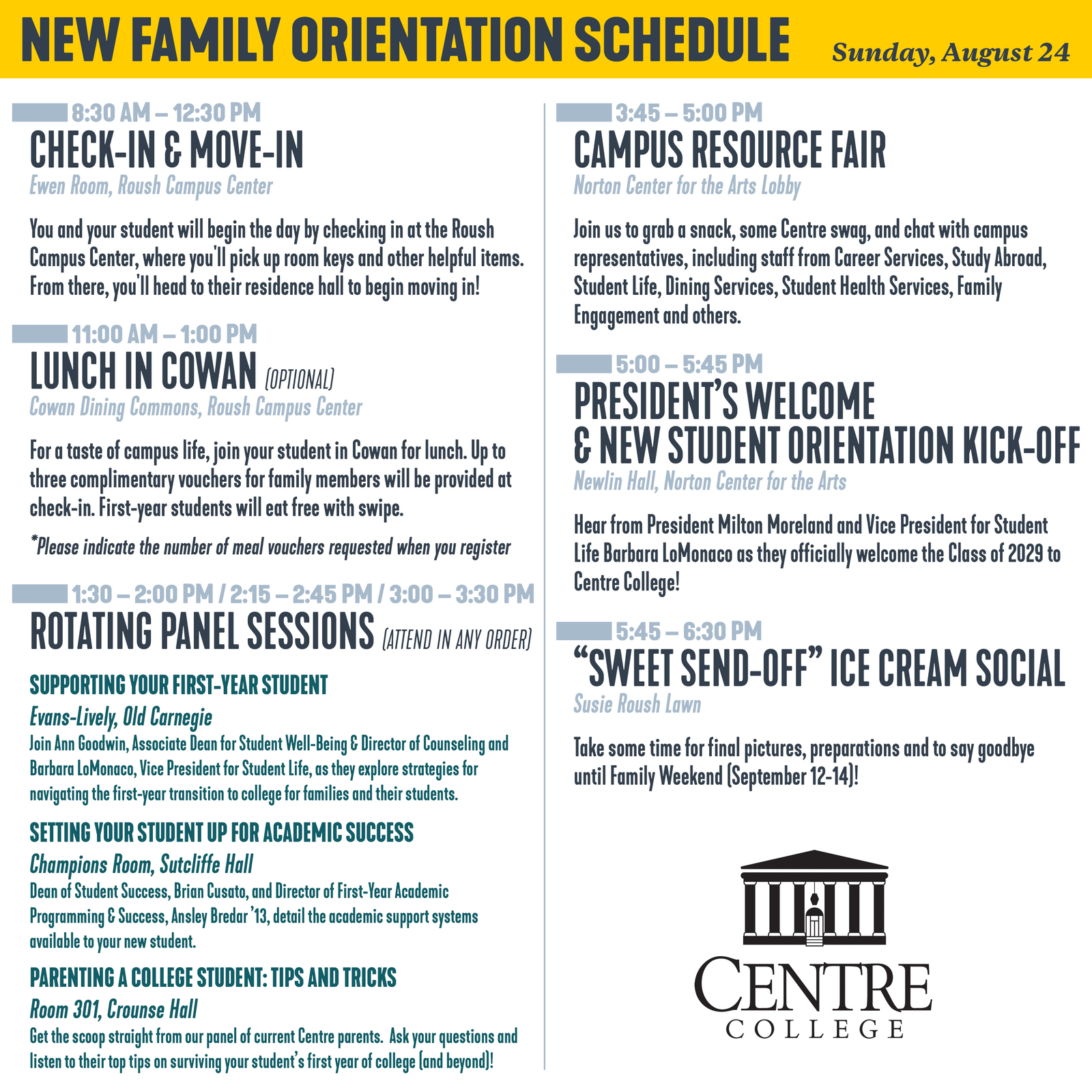 Centre College: Centre College Family Orientation 2025 · GiveCampus