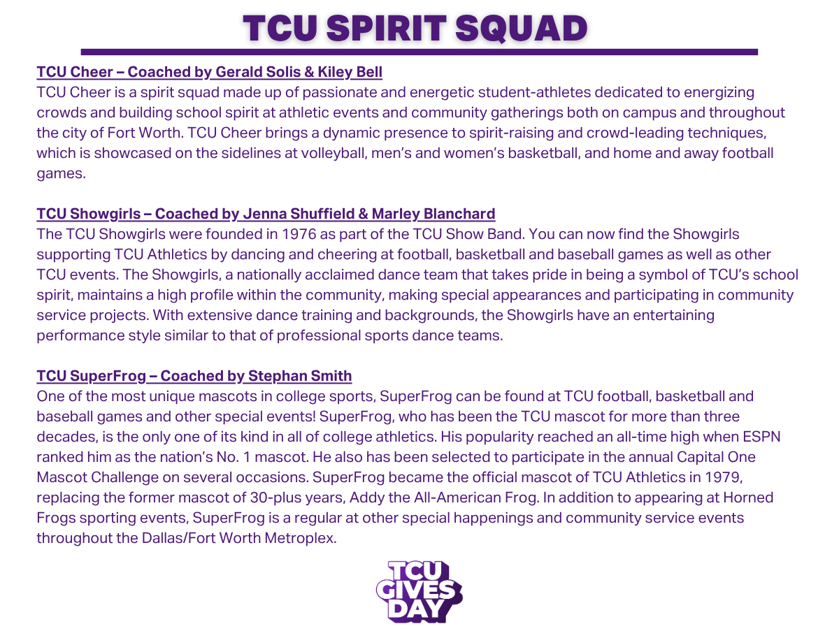 TCU Spirit Squad · GiveCampus