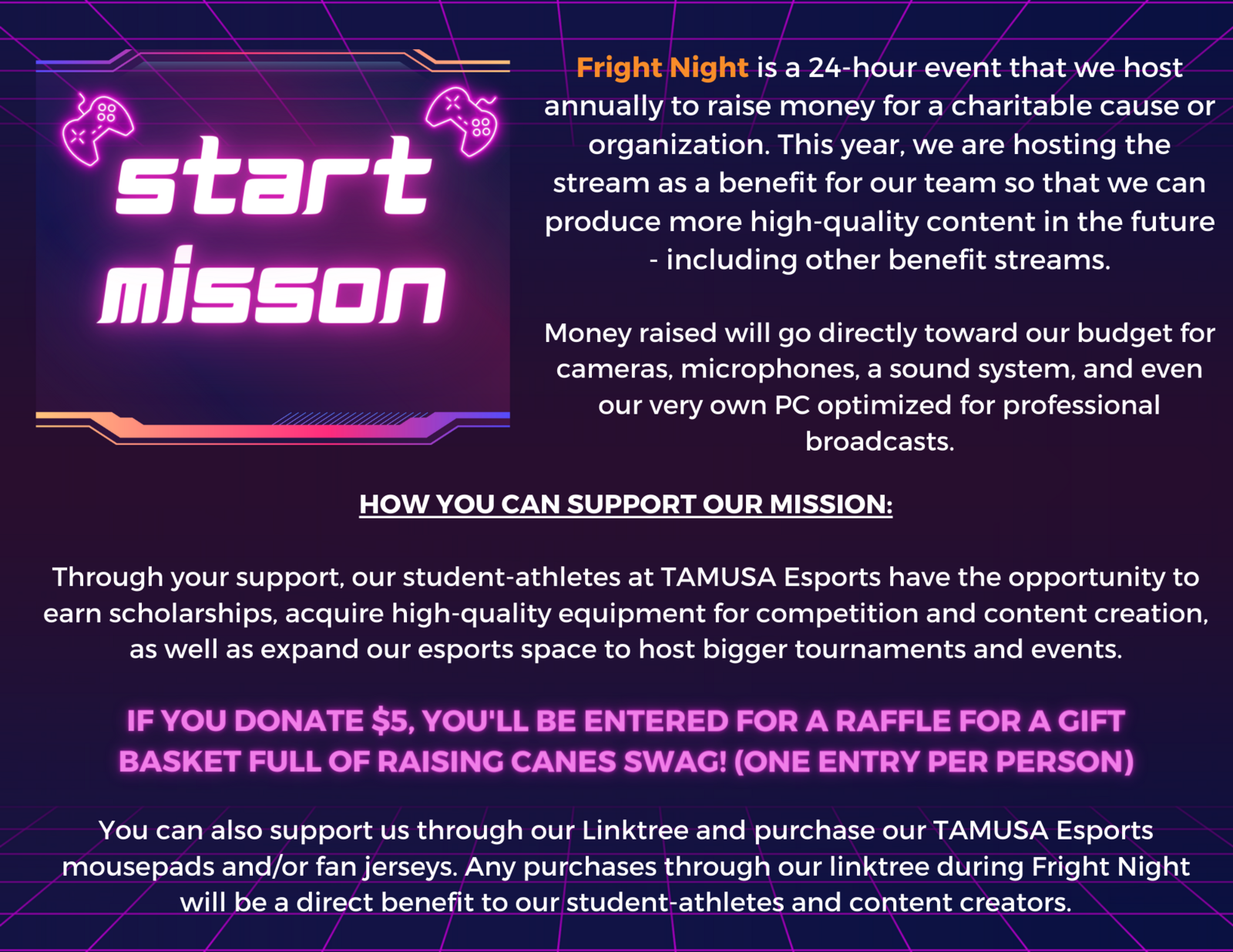 TAMUSA Esports Fright Night · GiveCampus