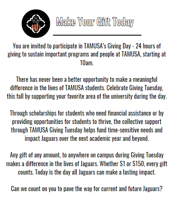 2023 TAMU-SA Giving Tuesday · GiveCampus