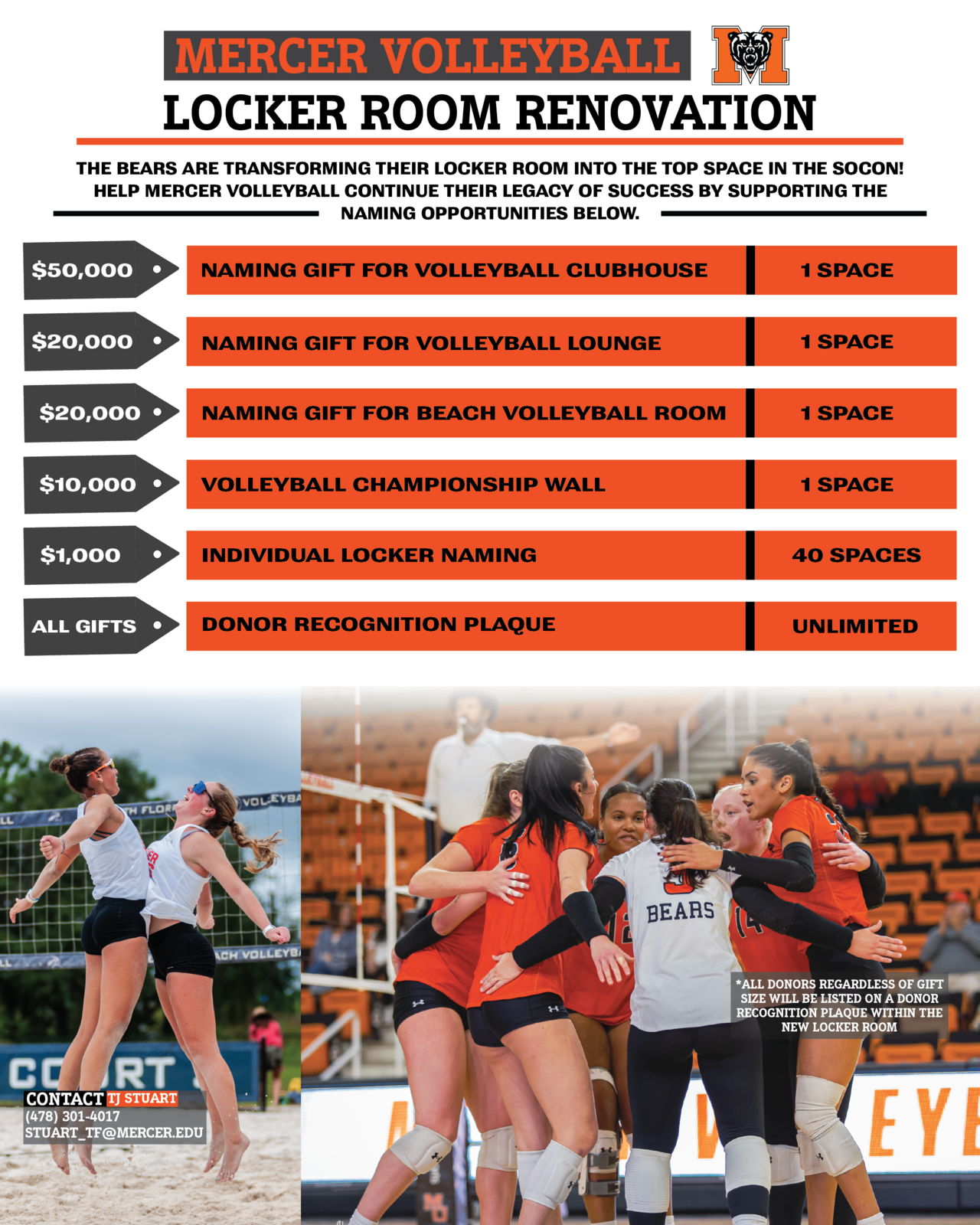 Mercer Volleyball Locker Room Campaign · GiveCampus