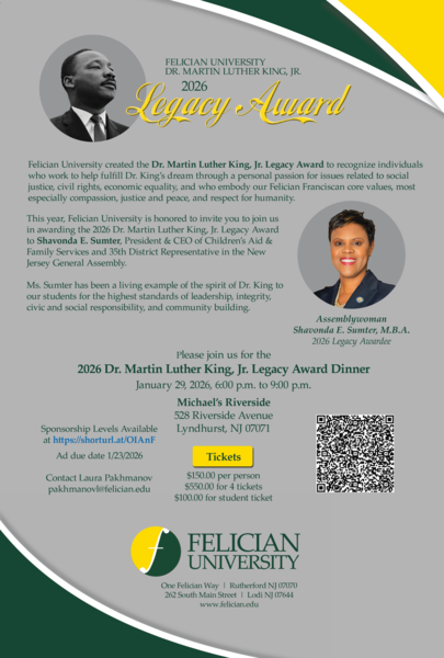 Felician University: Felician University MLK Legacy Award Celebration ...